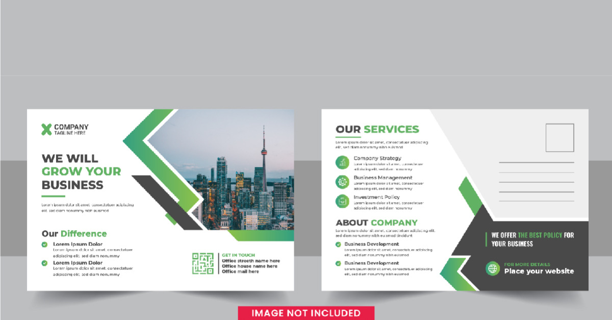 Modelo de design de cartão postal comercial, layout de modelo de design ...