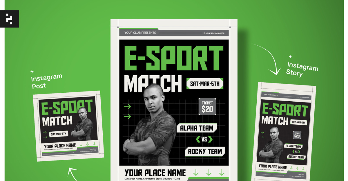 E-Sport Match Flyer Template #383721 - TemplateMonster