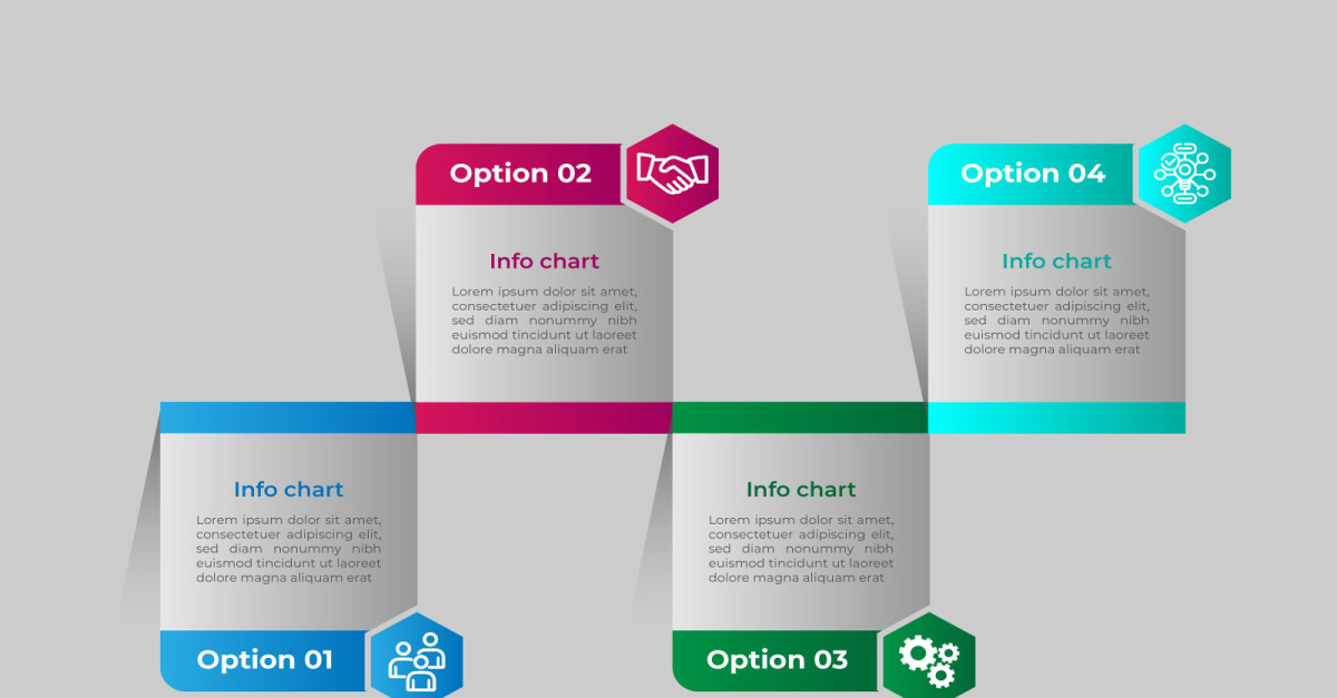 Conception de modèle d'infographie en 4 étapes de style polygone.