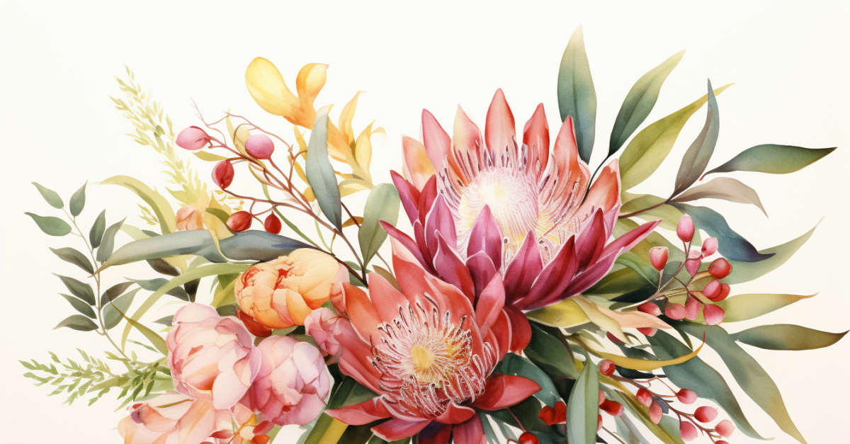 Couronne de bordure florale aquarelle avec fond de feuilles vertes 100