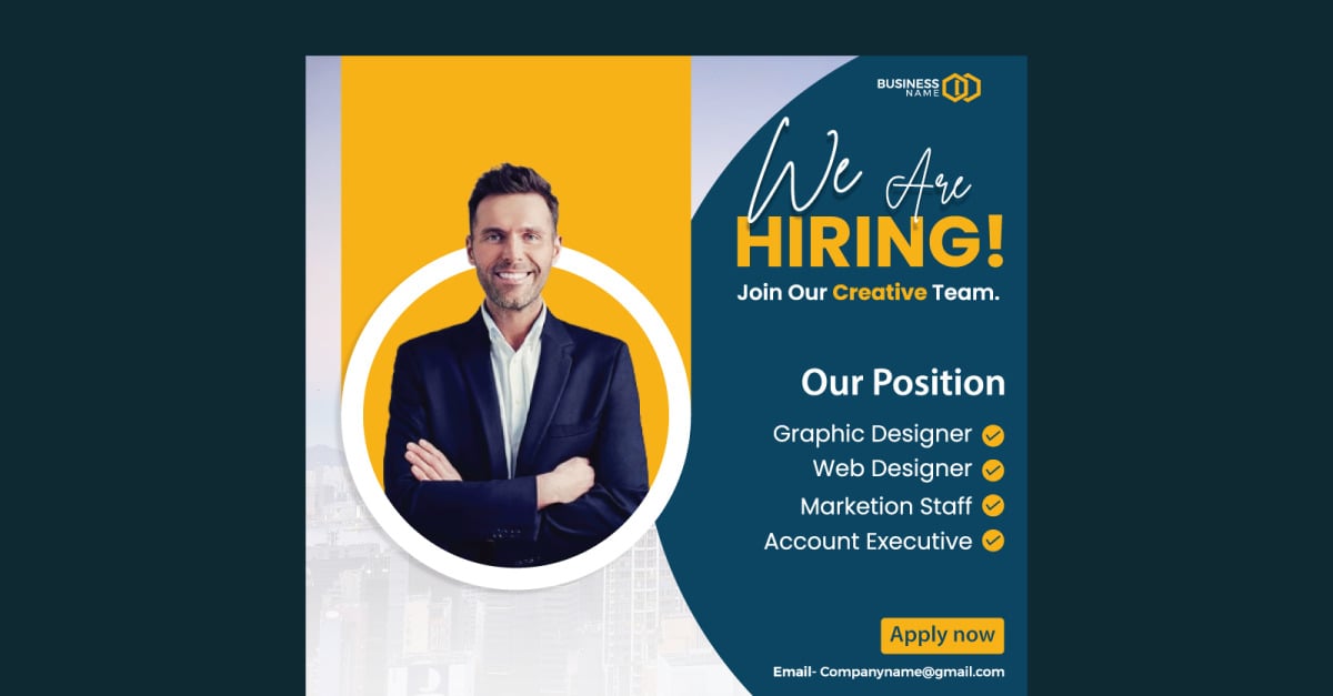 We are hiring Digital Social Media Post Design Template 1