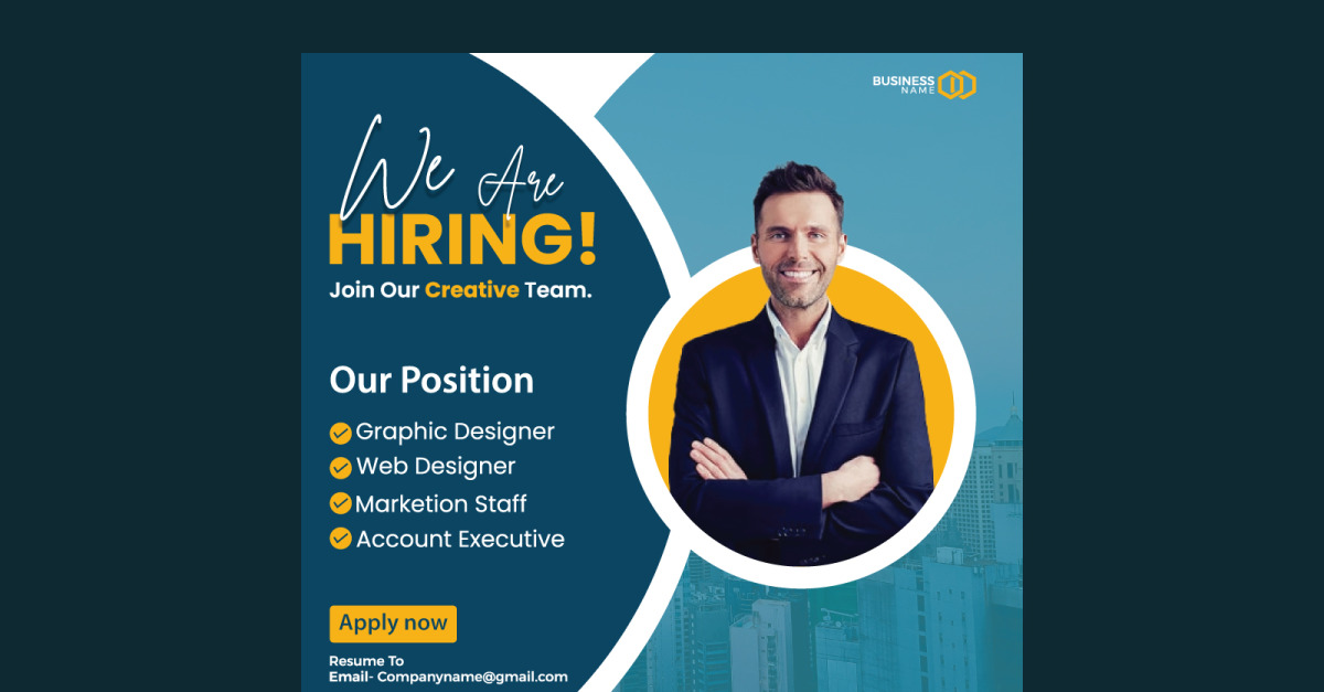 We are hiring Digital Social Media Post Design Template 2