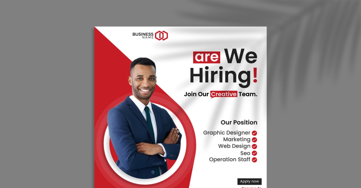 We are hiring Digital Social Media Post Design Template 4