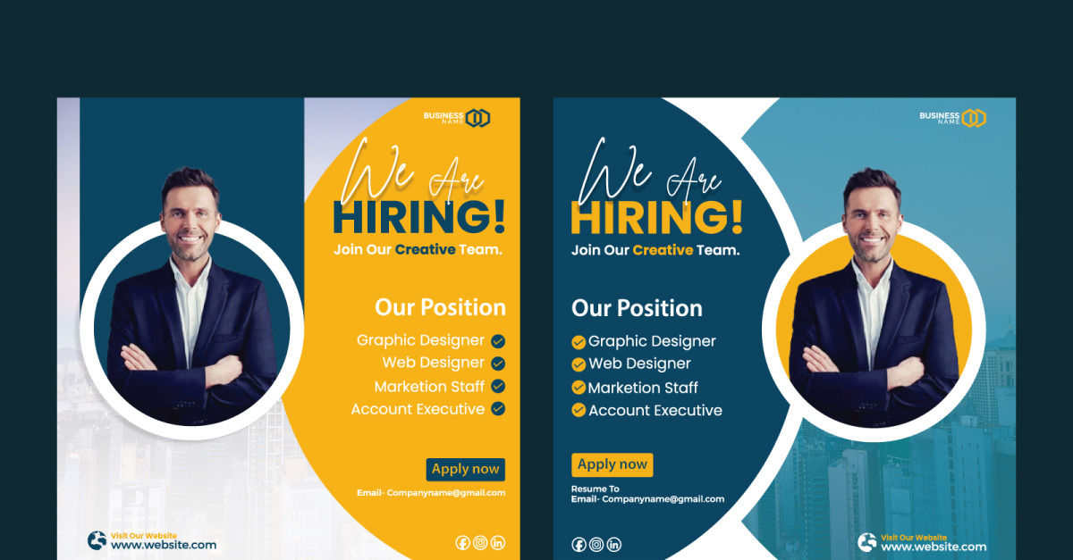 We are hiring Digital Social Media Post Design Template. v1