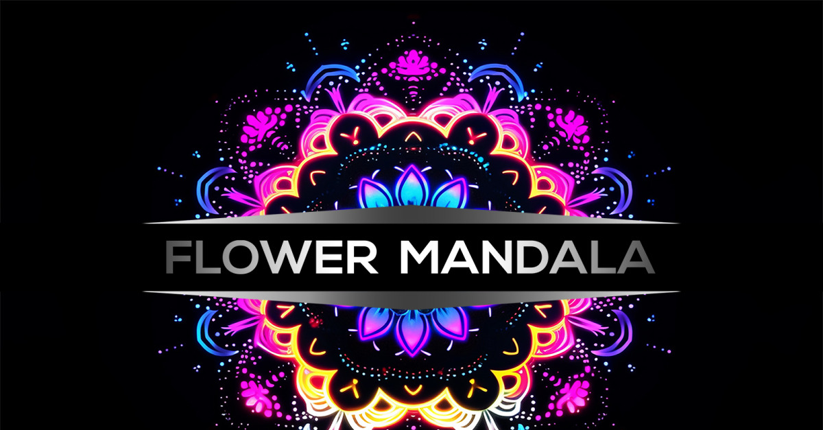 Flower mandala design | neon flower mandala | sign mandala identity ...