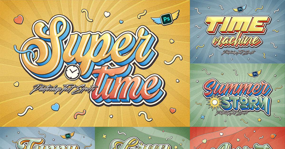 Color 3D Text Effects - Photoshop Templates - TemplateMonster