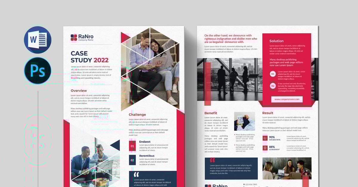 Case Study Flyer Template MS Word #384305 - TemplateMonster