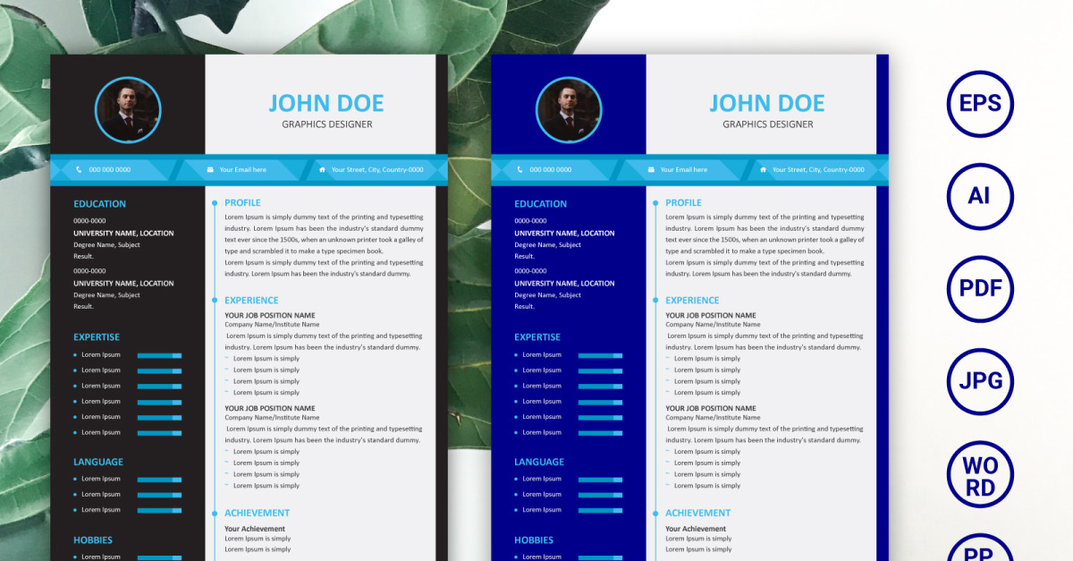 Professionell modern CV-malldesign #384326 - TemplateMonster
