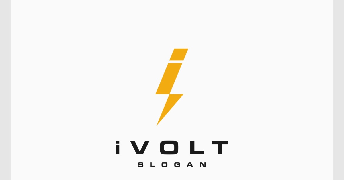 Logo semplice lettera I volt elettrico - TemplateMonster