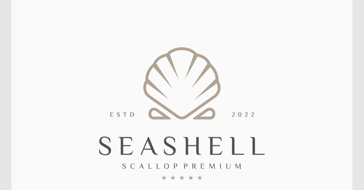 Scallop Shell Oyster Seafood Logo #384424 - TemplateMonster