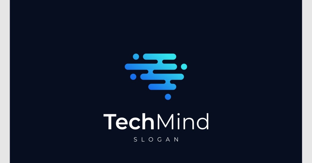 Brain Mind Digital Technology Logo #384833 - TemplateMonster