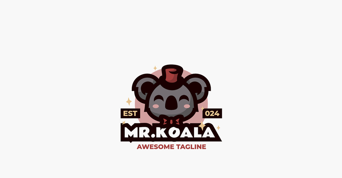 Mr. Koala Mascot Cartoon Logo #384927 - TemplateMonster