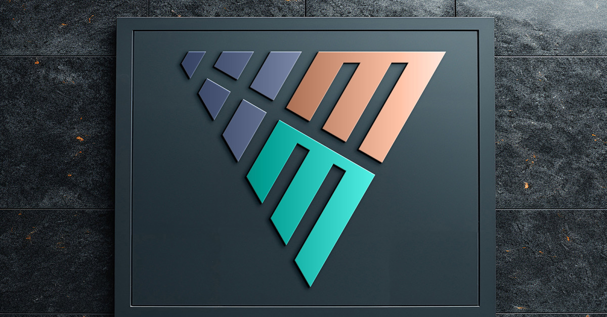 Logo mockup on wall frame, Logo mockup wall realisic 3d