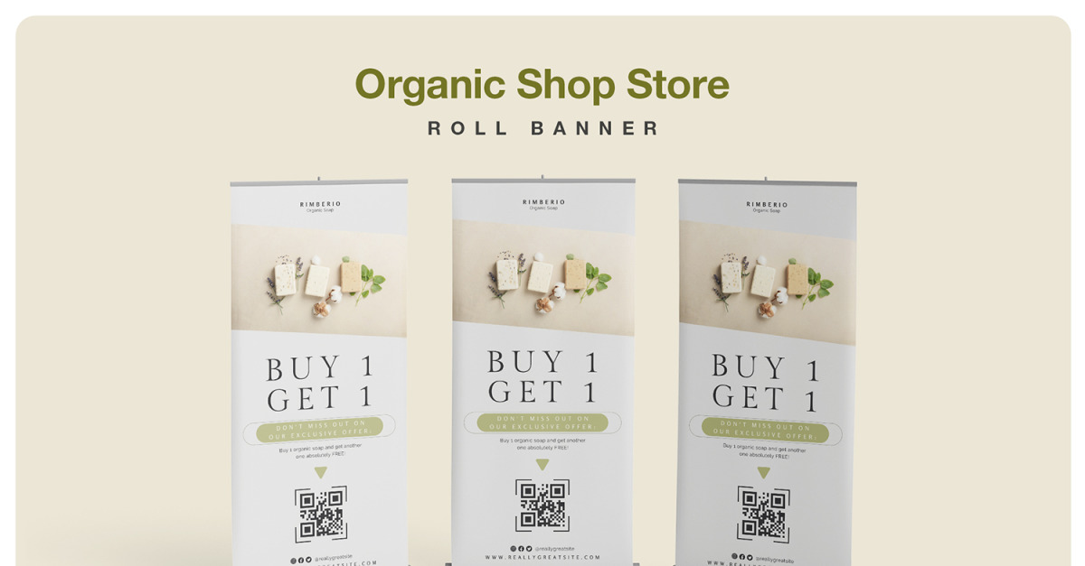 Natural Store Roll Up Banner #385278 - TemplateMonster