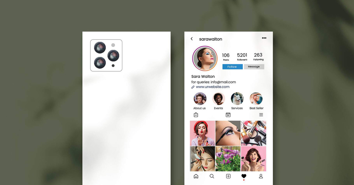 Instagram Tarzı Kartvizit Şablonu #385338 - TemplateMonster