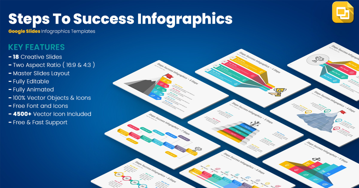 Steps To Success Infographics Google Slides Templates