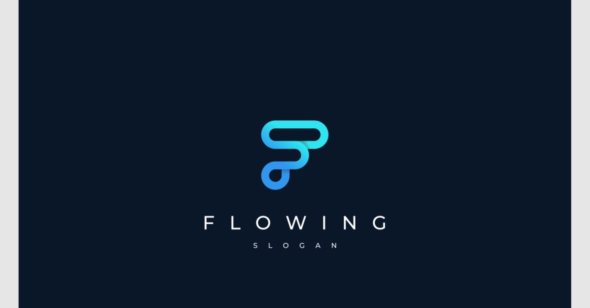 Letter F Fluid Flow Modern Colorful Logo - TemplateMonster