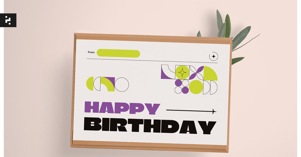 Modern Bold Birthday Greeting Card #385613 - TemplateMonster