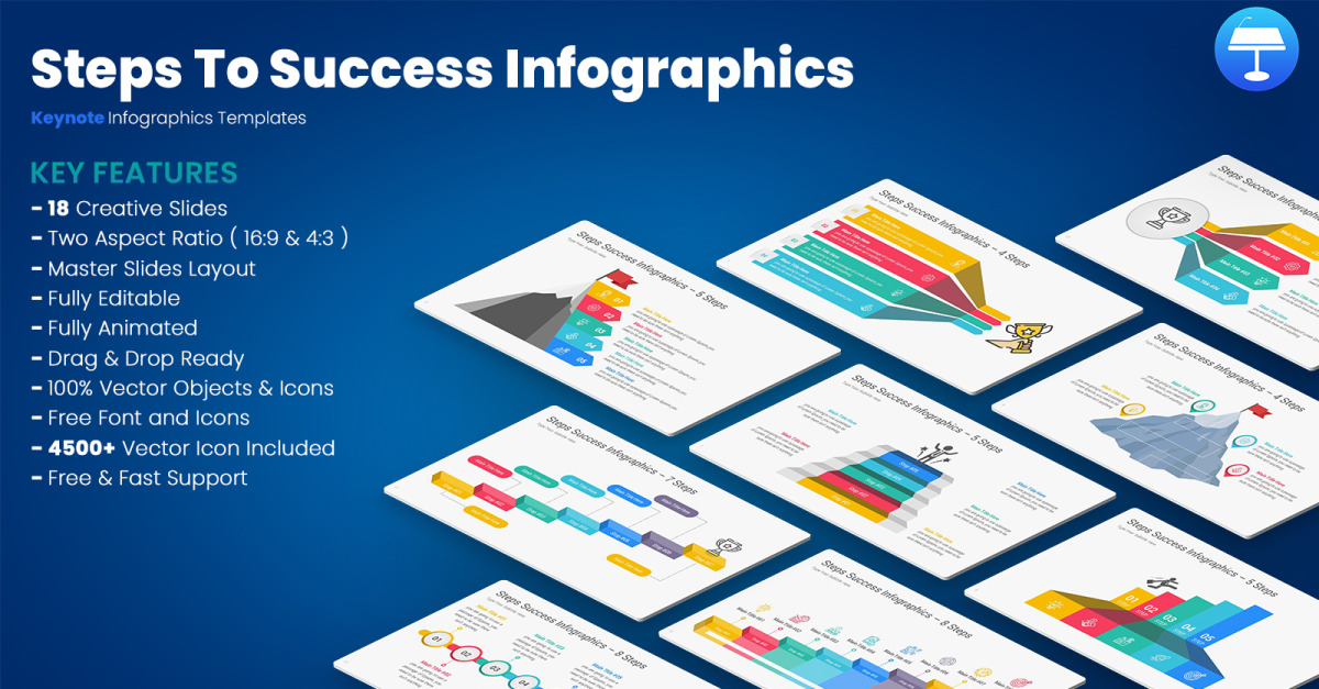 Steps To Success Infographics Keynote Templates