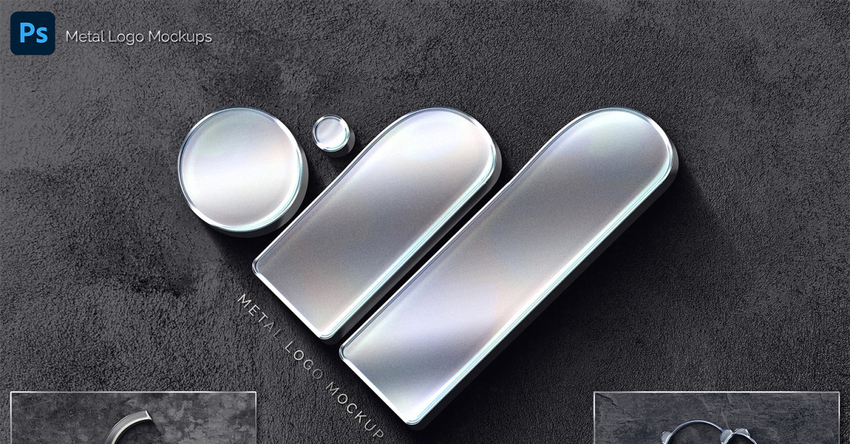 Metal Logo Mockups - 3 Photoshop Templates - TemplateMonster