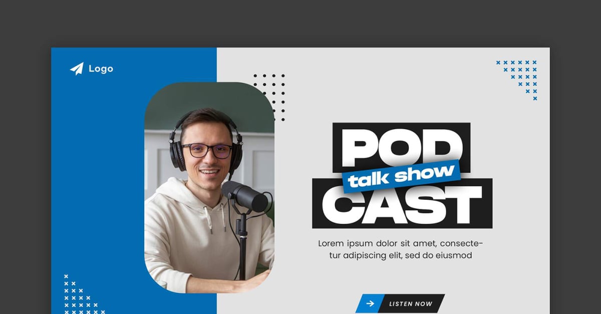 Podcast Talk Show Web Banner Template 02 - TemplateMonster