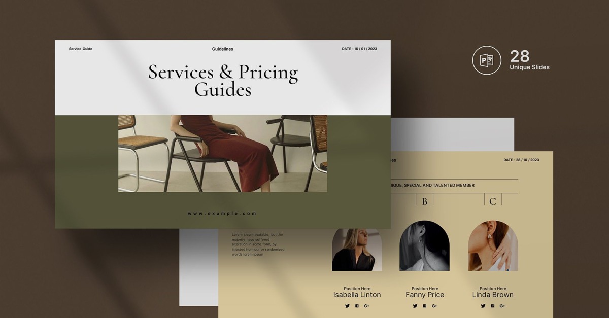 Service & Pricing Guide Presentation - TemplateMonster