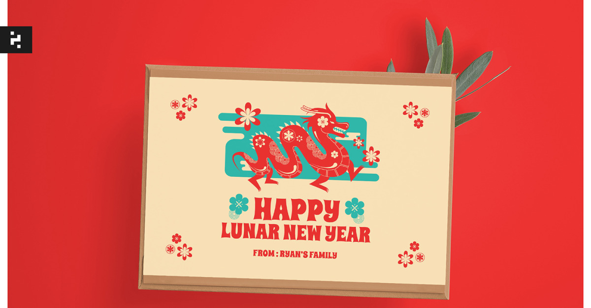 Carte de voeux du Nouvel An lunaire #385829 - TemplateMonster