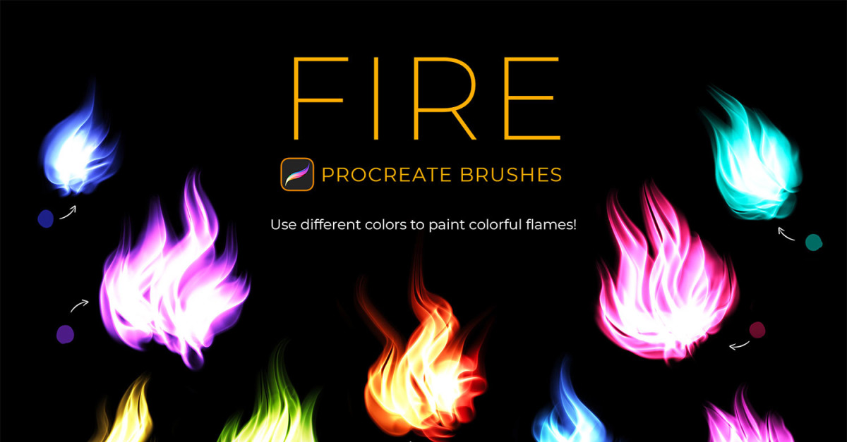 Fire Flames Procreate Brushes #385907 - TemplateMonster