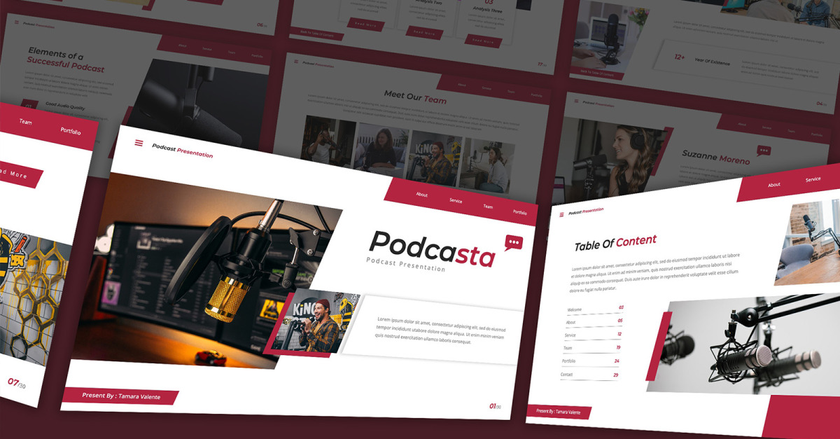 Podcasta - Podcast Google Slides Template - TemplateMonster
