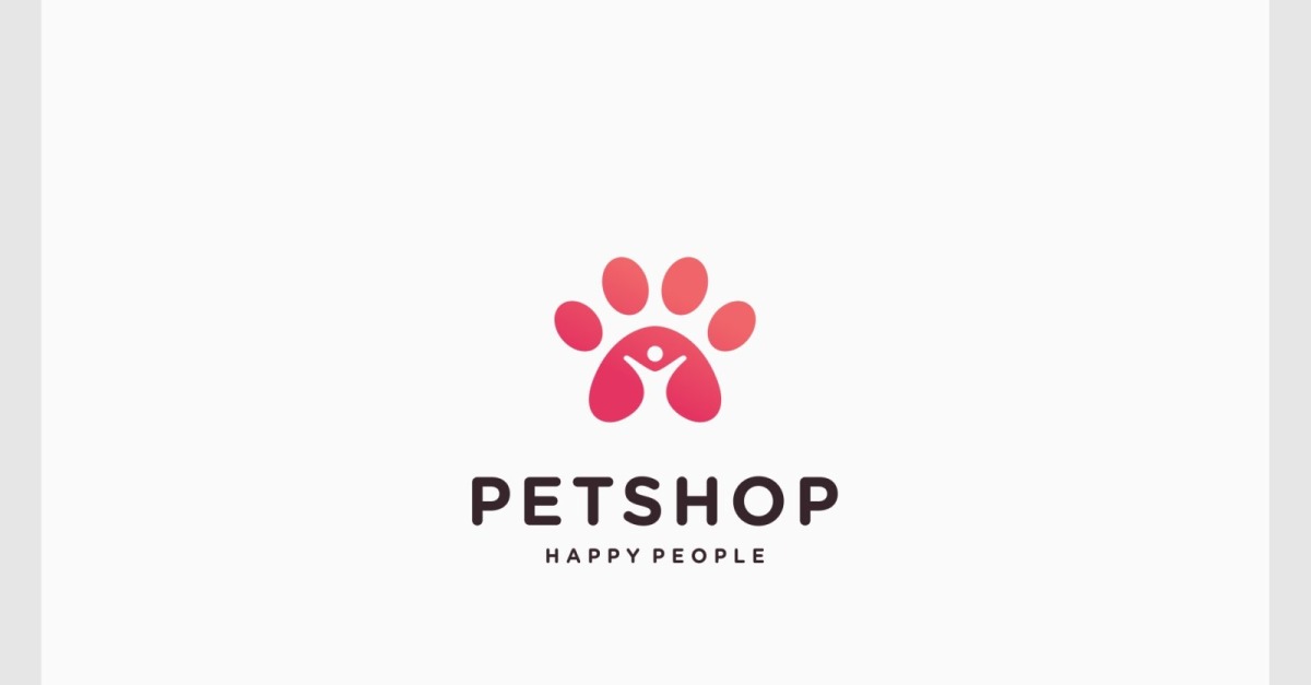 Šťastní lidé Stopa Pet Logo #386122 - TemplateMonster