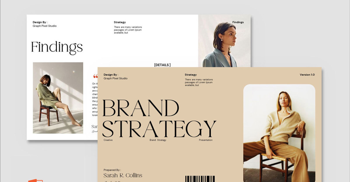 Modèle de présentation de stratégie de marque Clean