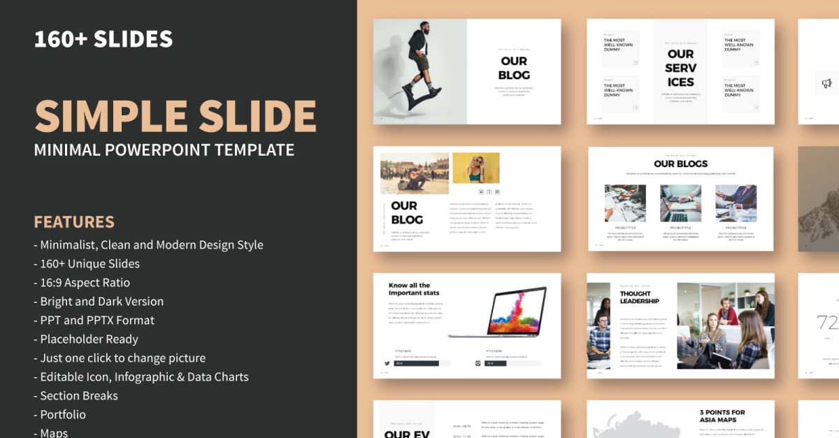 Modèle PowerPoint de diapositive simple - TemplateMonster