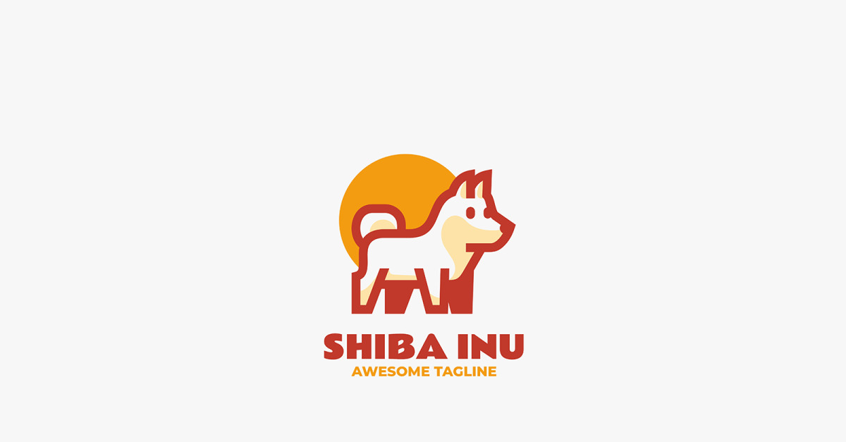 Shiba Inu Line Art Logo Template #386385 - TemplateMonster