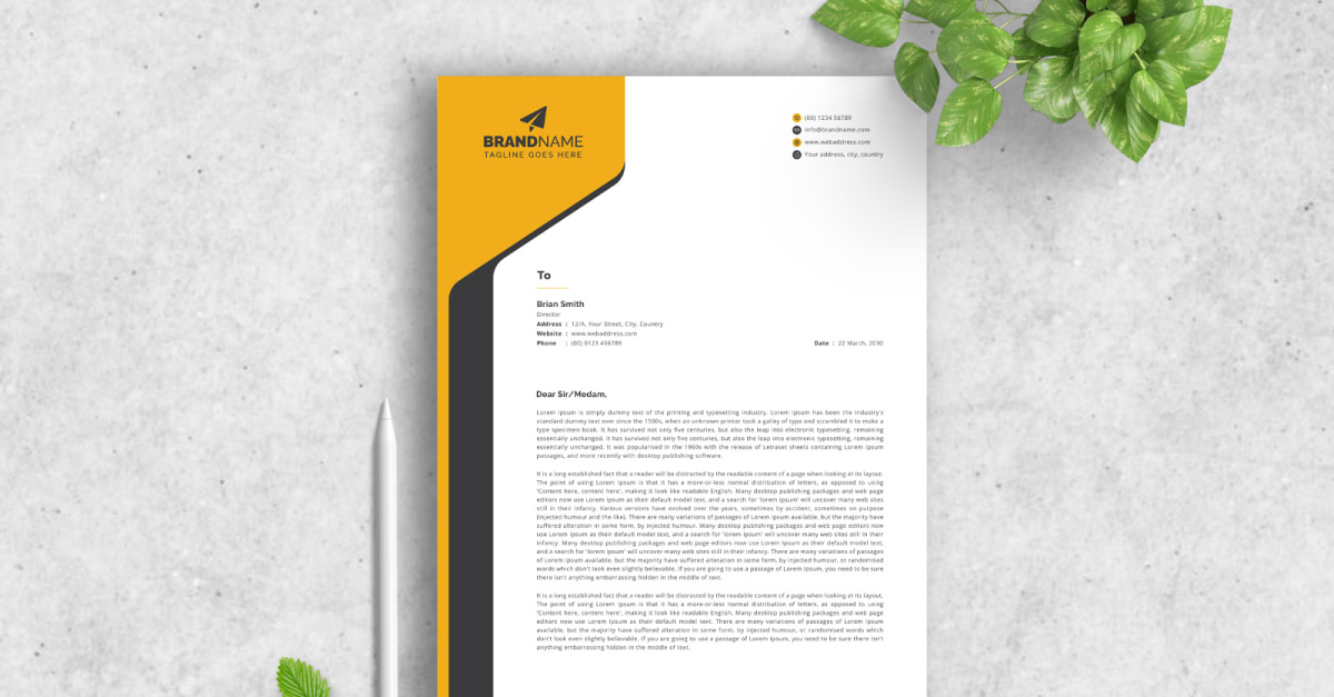 Design del modello di carta intestata, design semplice della carta ...