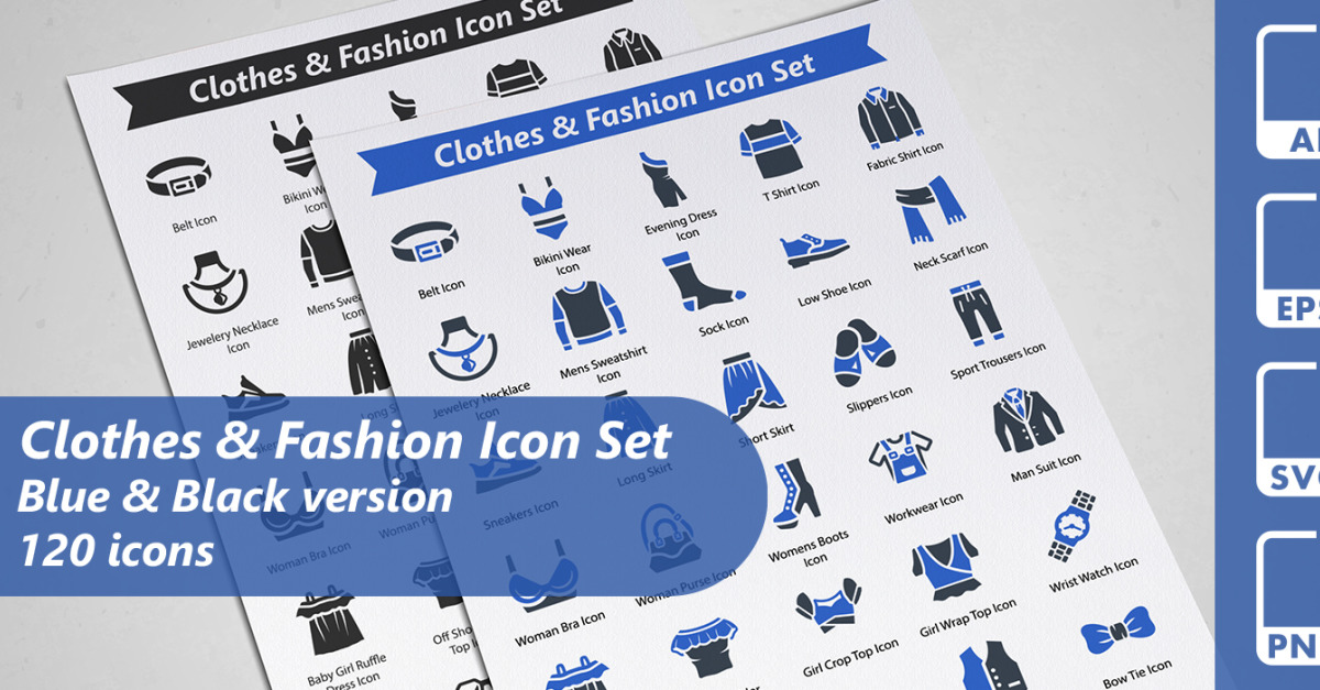 Conjunto de iconos de ropa y moda #386686 - TemplateMonster