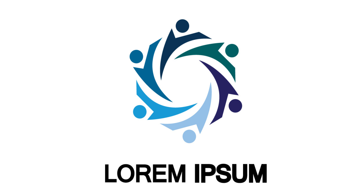Community team group work logo template vector version 2