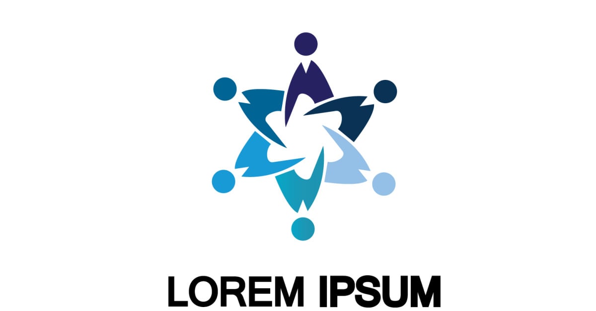 Community team group work logo template vector version 3