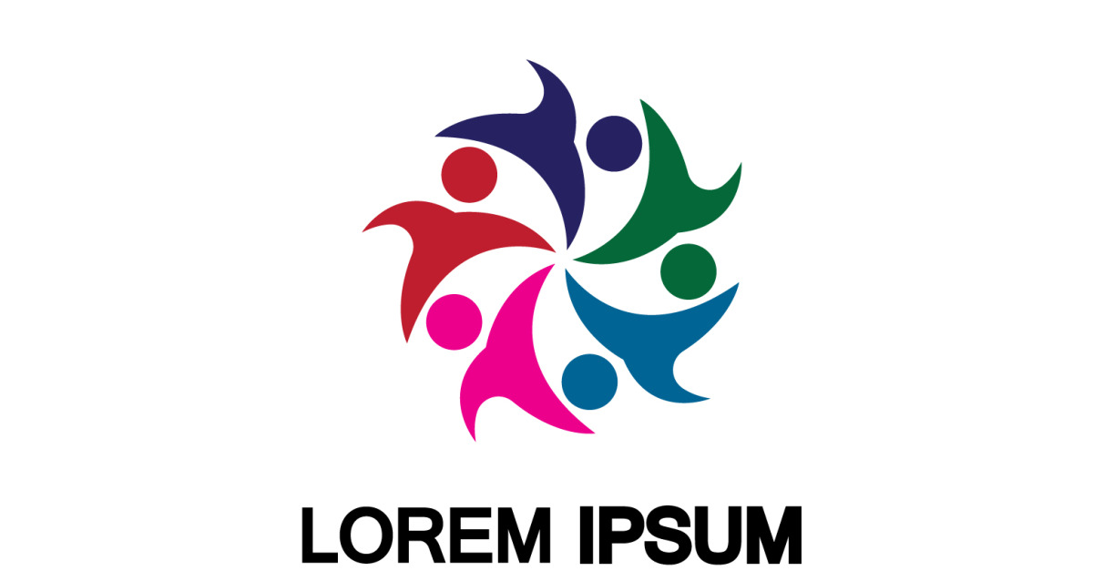 Community team group work logo template vector version 4