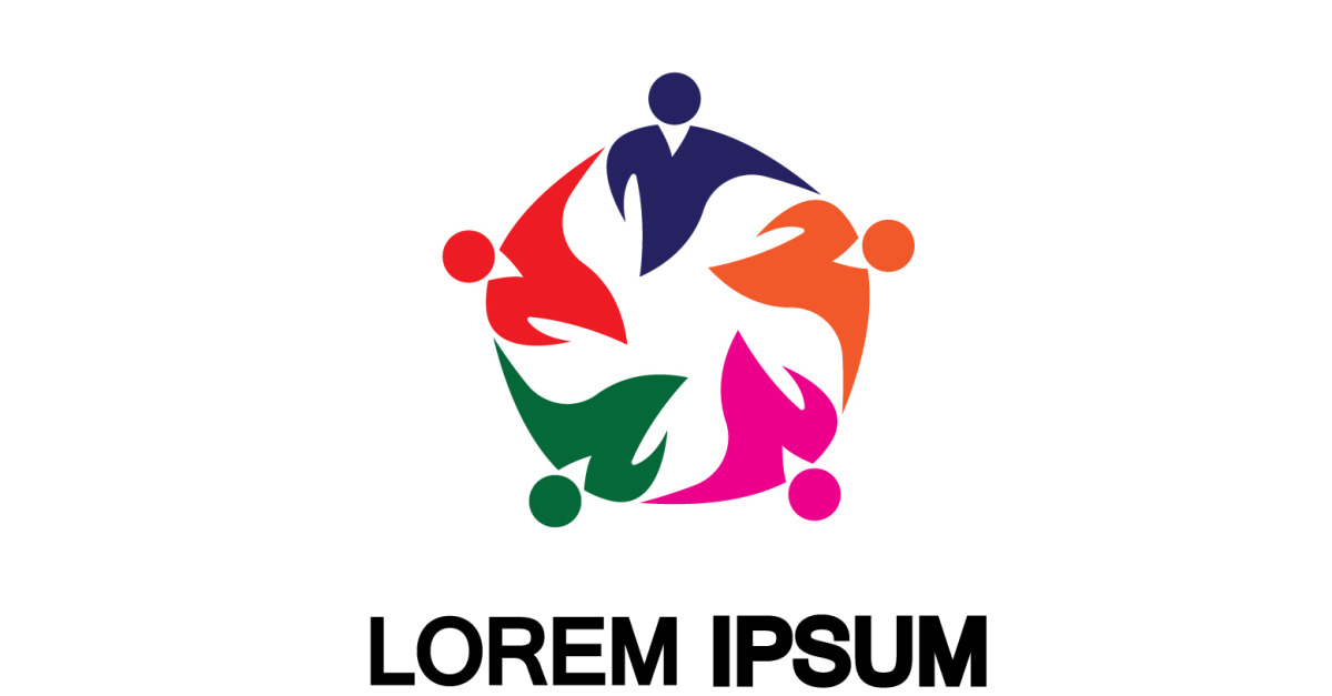 Community team group work logo template vector version 5