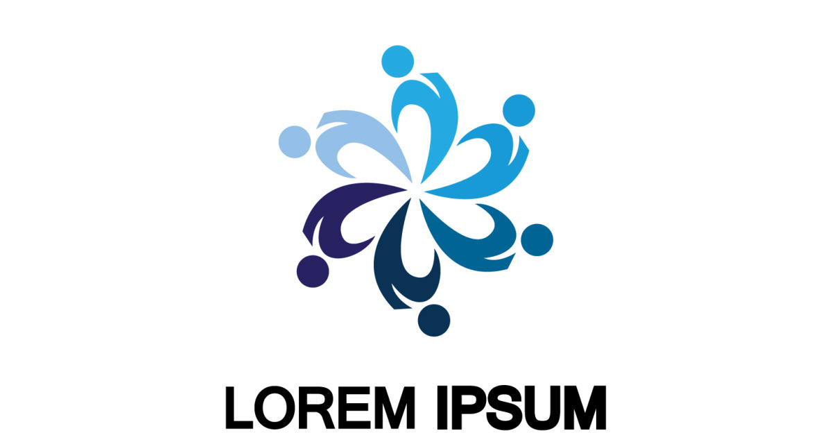 Community team group work logo template vector version 6