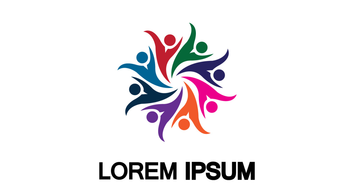 Community team group work logo template vector version 7