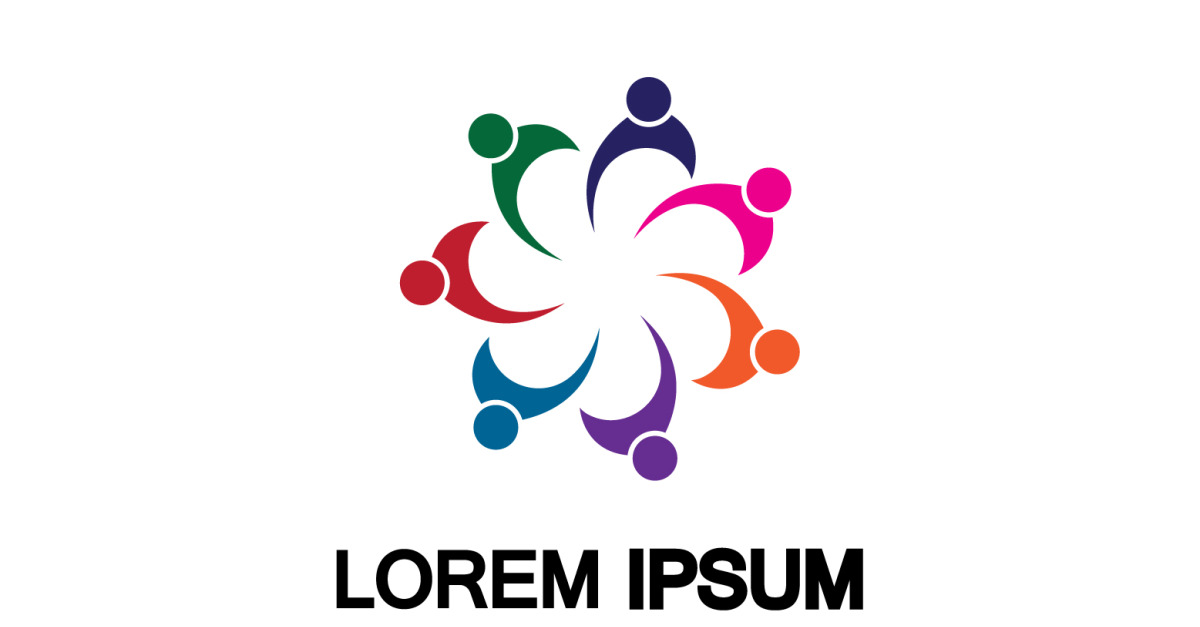 Community team group work logo template vector version 8