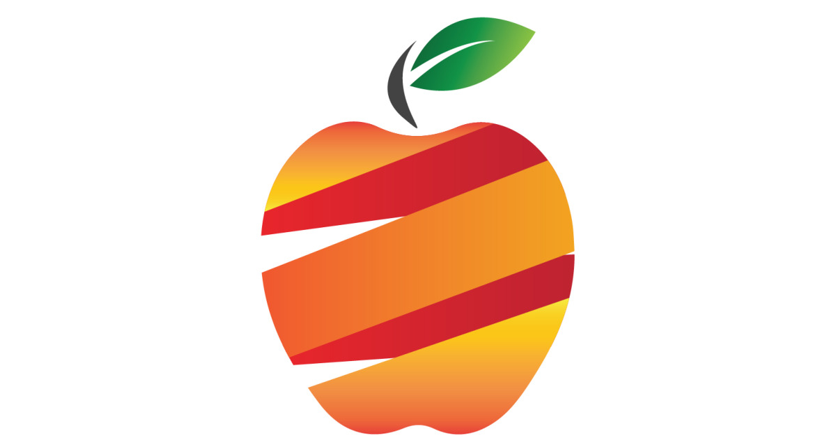 Modèle de logo d'icône de fruits de pomme version 37