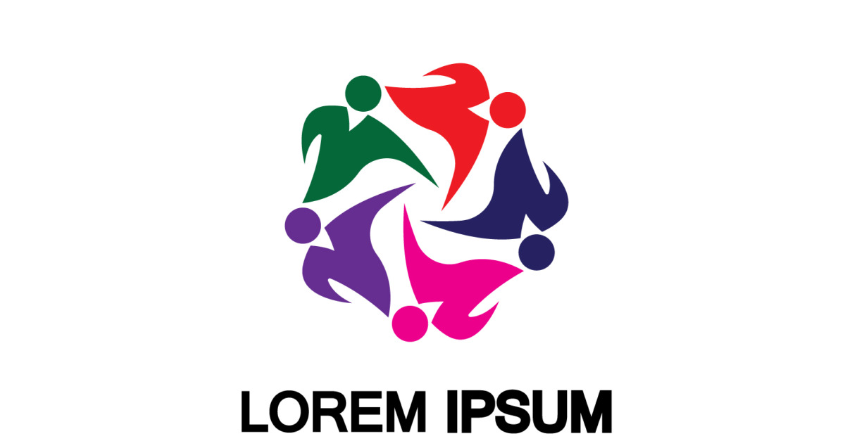 Community team group work logo template vector version 12