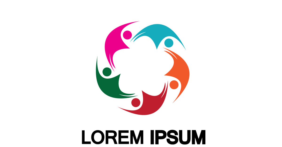 Community team group work logo template vector version 13