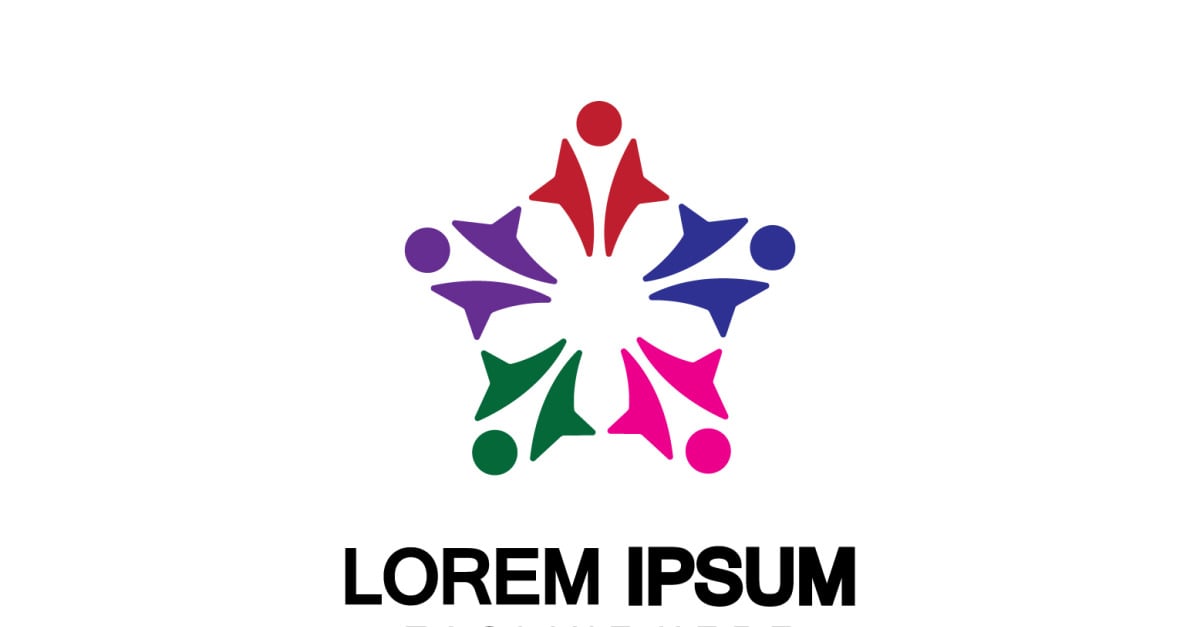 Community team group work logo template vector version 15