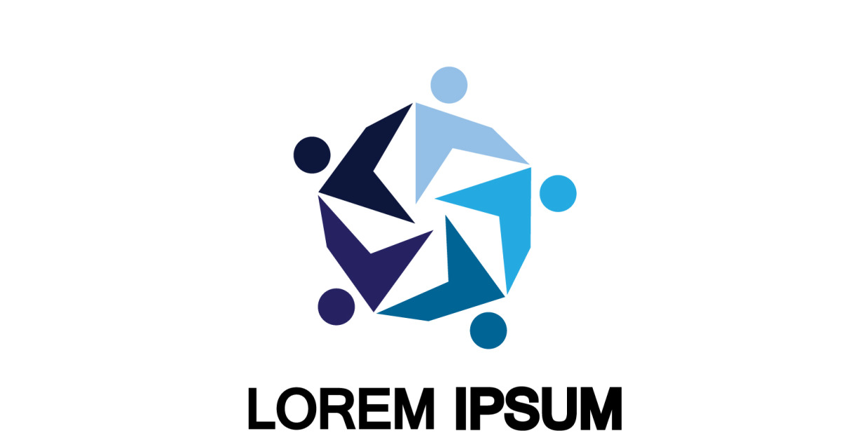 Community team group work logo template vector version 17