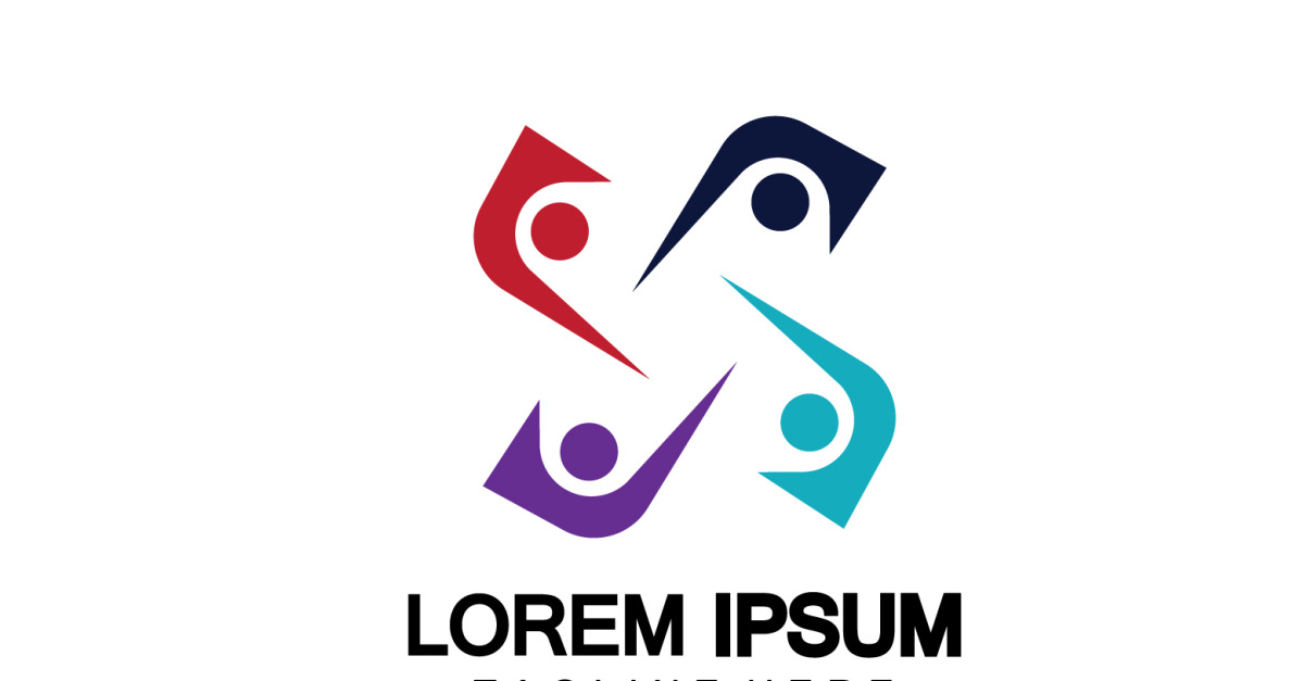 Community team group work logo template vector version 18