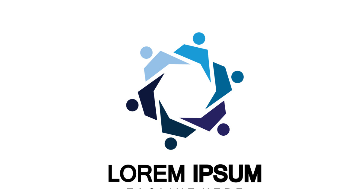 Community team group work logo template vector version 19
