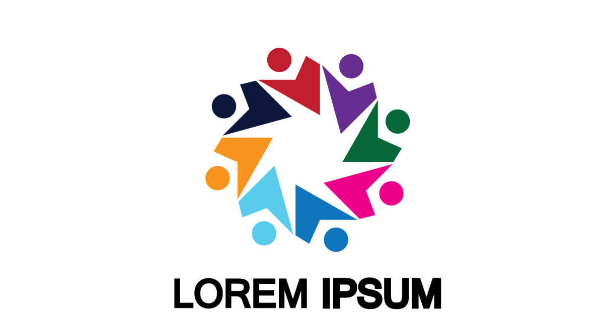 Community team group work logo template vector version 21